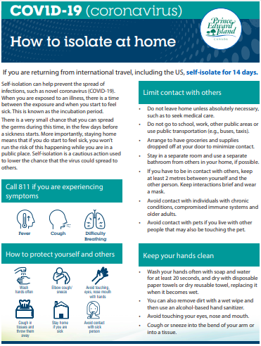 COVID-19 Self-Isolation | Government of Prince Edward Island
